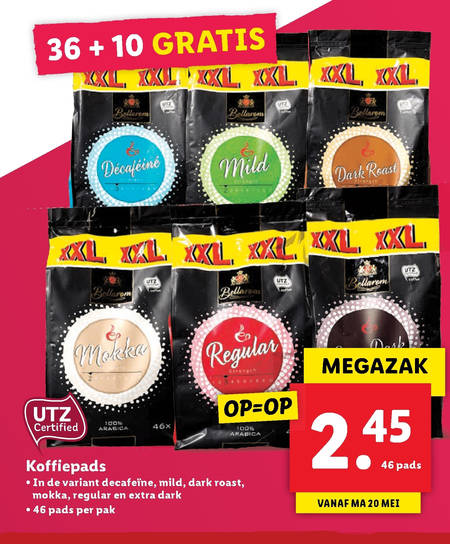Bellarom koffiepad folder aanbieding bij Lidl - details