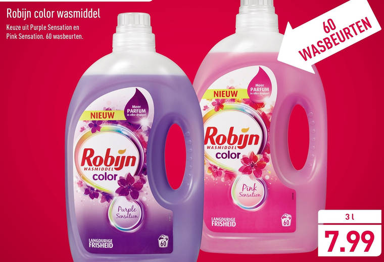 Robijn wasmiddel folder aanbieding bij Aldi - details