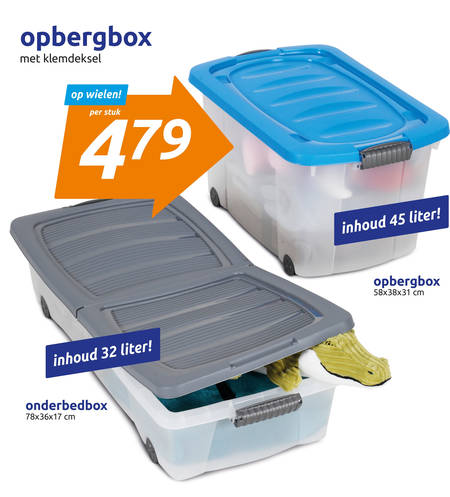 opbergdoos, onderbeddozen folder aanbieding bij Action - details