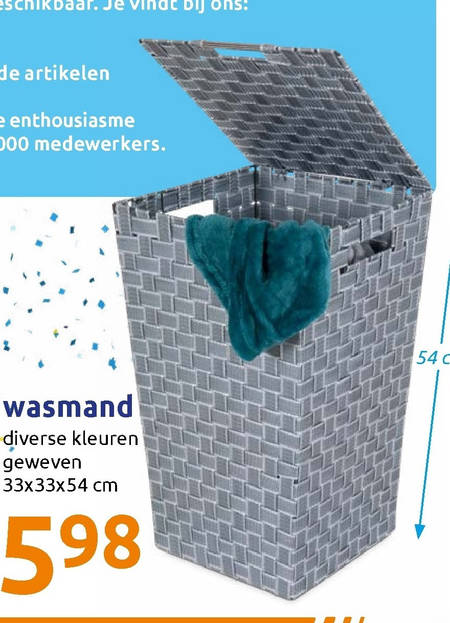 wasmand folder aanbieding bij Action - details