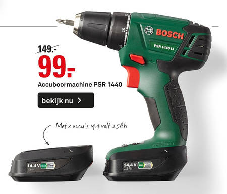 Bosch accuboormachine folder aanbieding bij Karwei - details