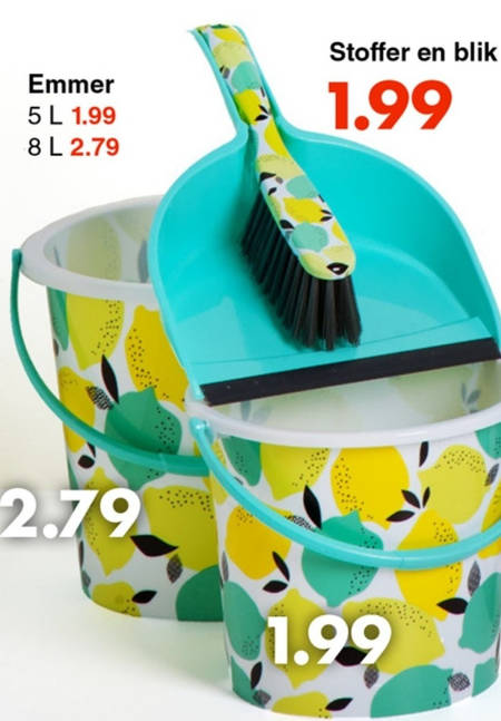 stoffer en blik, emmer folder aanbieding bij Wibra - details