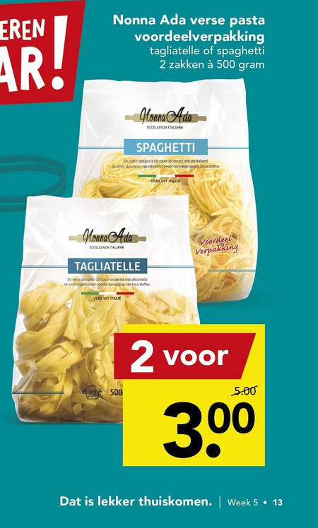 pasta, spaghetti folder aanbieding bij Deen - details