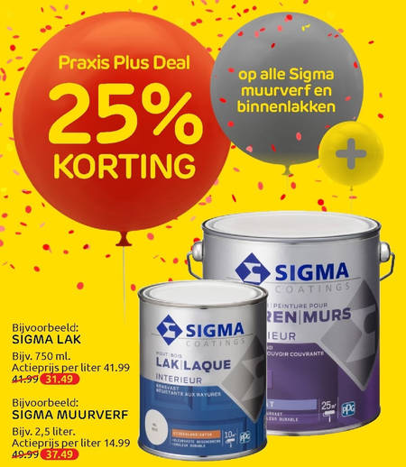 Sigma lak, muurverf folder aanbieding bij Praxis - details