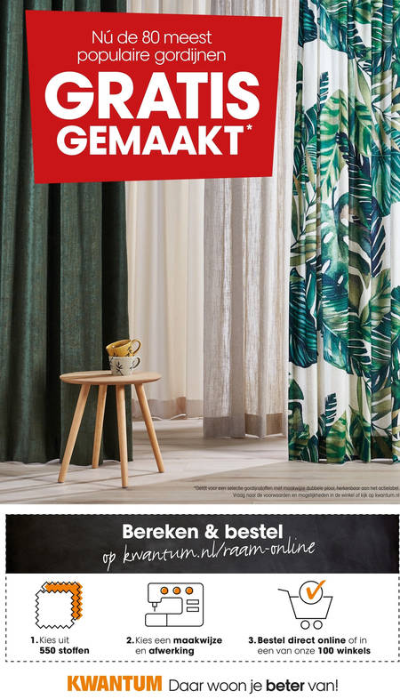 gordijnstof folder aanbieding bij Kwantum - details