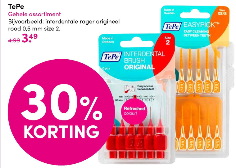 TePe interdentale ragers folder aanbieding bij DA - details