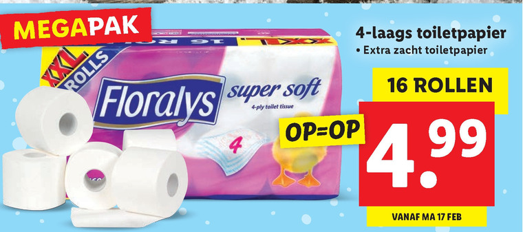 Floralys toiletpapier folder aanbieding bij Lidl - details