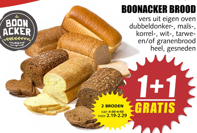 Boonacker brood folder aanbieding bij MCD Supermarkt Basis - details