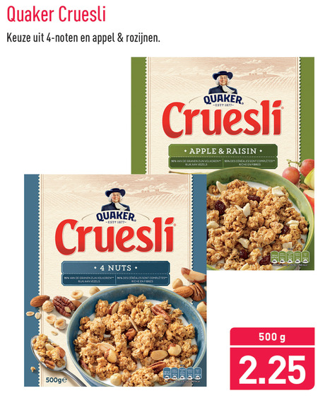 Quaker cruesli folder aanbieding bij Aldi - details