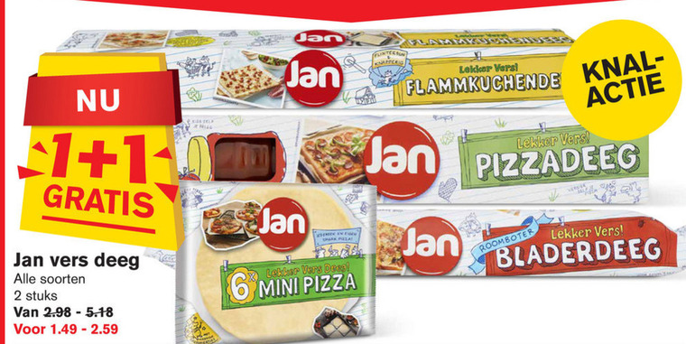 Jan pizzadeeg, bladerdeeg folder aanbieding bij Hoogvliet - details