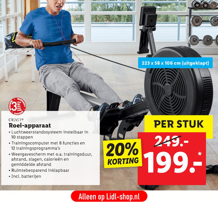 Crivit roeitrainer folder aanbieding bij Lidl - details