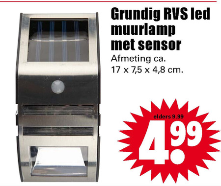 Grundig solarlamp, buitenlamp folder aanbieding bij Dirk - details