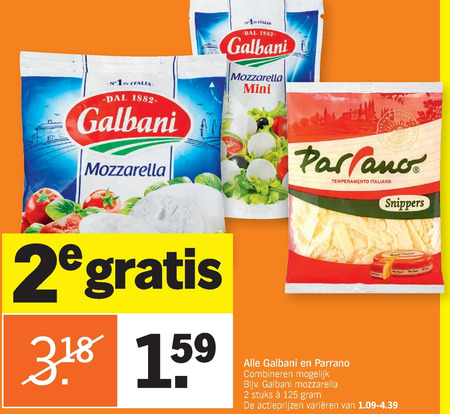 Galbani ricotta, mozzarella folder aanbieding bij Albert Heijn - details