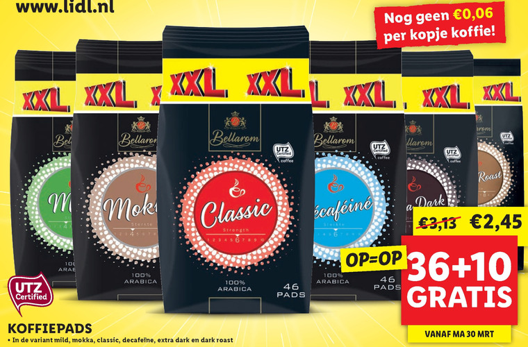 Bellarom koffiepad folder aanbieding bij Lidl - details