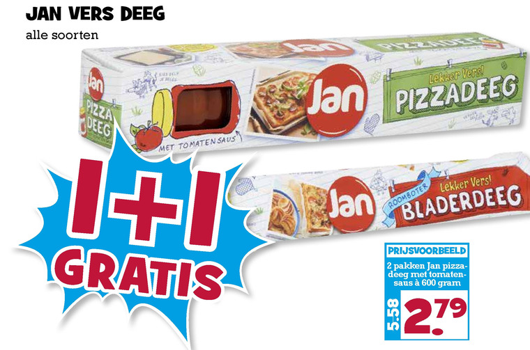 Jan pizzadeeg, bladerdeeg folder aanbieding bij Boons Markt - details