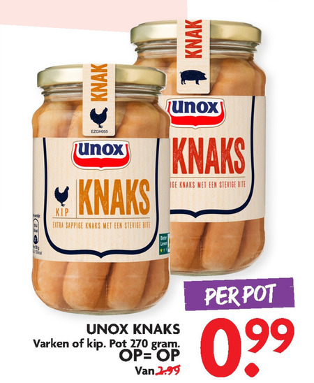 Unox knakworst folder aanbieding bij Dekamarkt - details