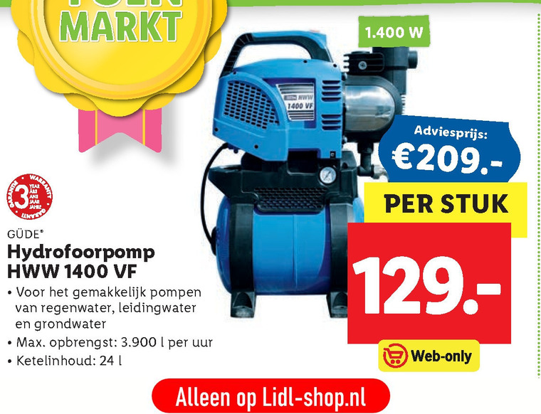 hydrofoorpomp folder aanbieding bij Lidl - details