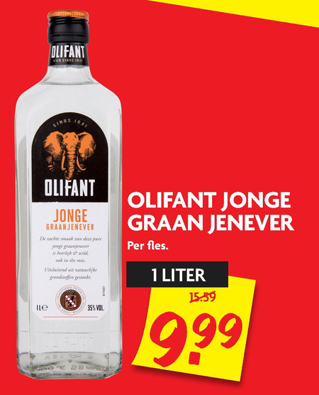 Olifant jenever folder aanbieding bij Dekamarkt - details
