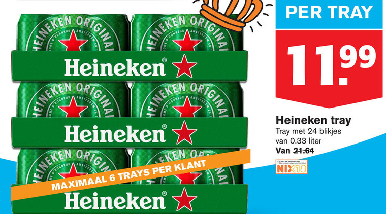 Heineken blikje bier folder aanbieding bij Hoogvliet - details