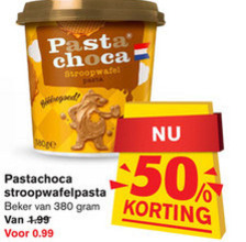 Pastachoca chocoladepasta folder aanbieding bij Hoogvliet - details