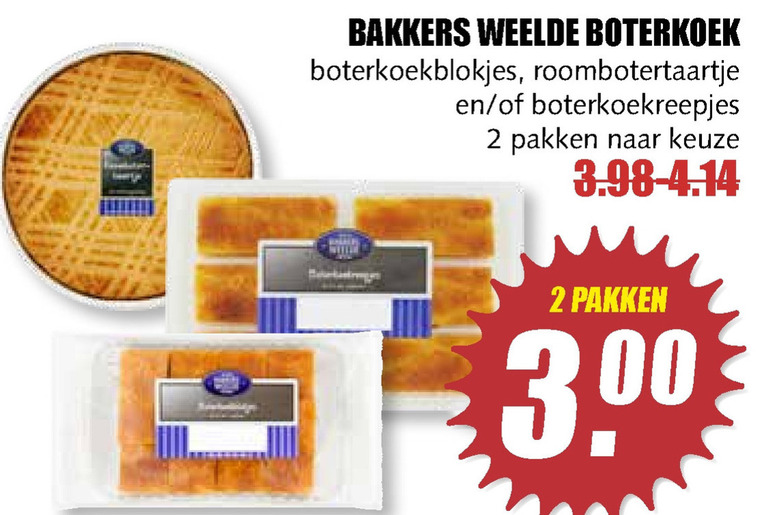 Bakkers Weelde boterkoek folder aanbieding bij MCD Supermarkt Basis - details