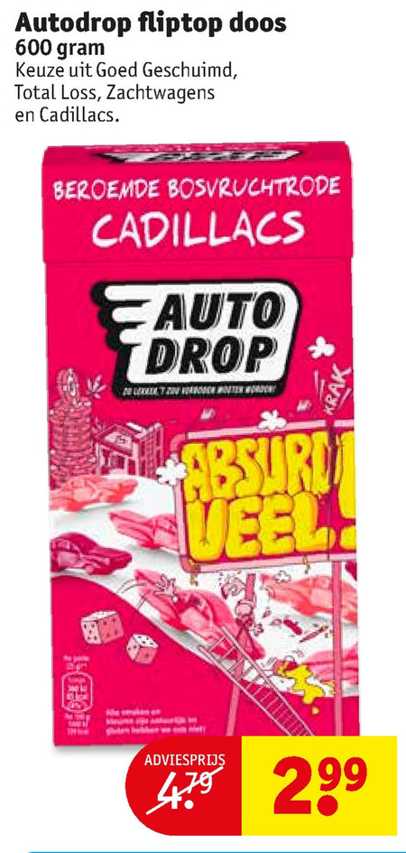 Autodrop snoep folder aanbieding bij Kruidvat - details