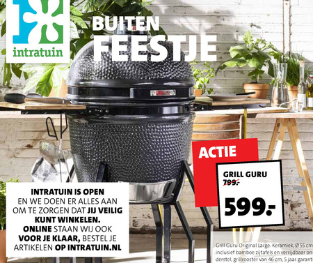 Grill Guru houtskool barbecue folder aanbieding bij Intratuin - details