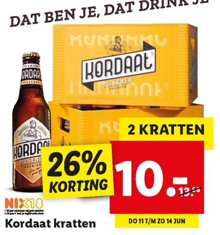 Kordaat krat bier folder aanbieding bij Lidl - details