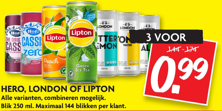 Lipton ice tea, frisdrank folder aanbieding bij Dekamarkt - details