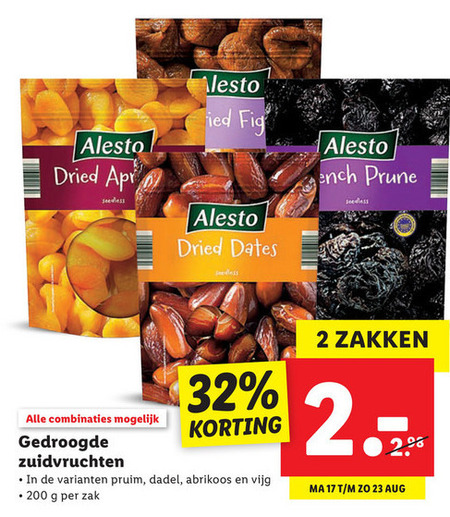 Alesto vijgen, dadels folder aanbieding bij Lidl - details