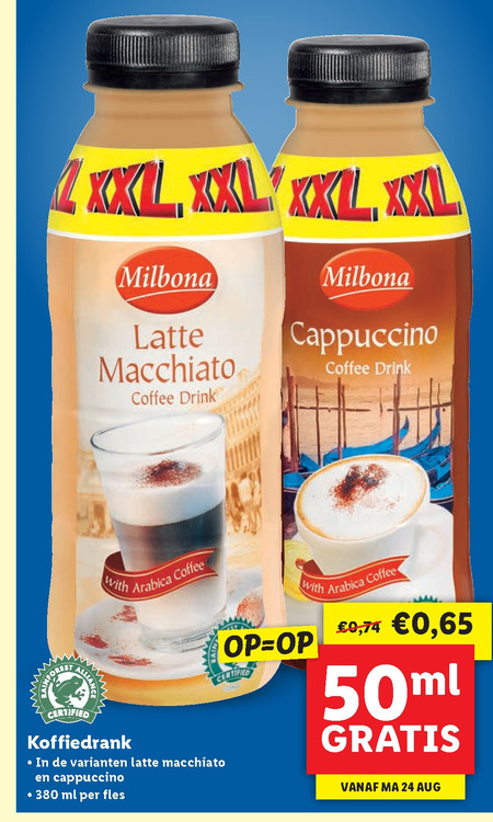 Milbona ijskoffie folder aanbieding bij Lidl - details