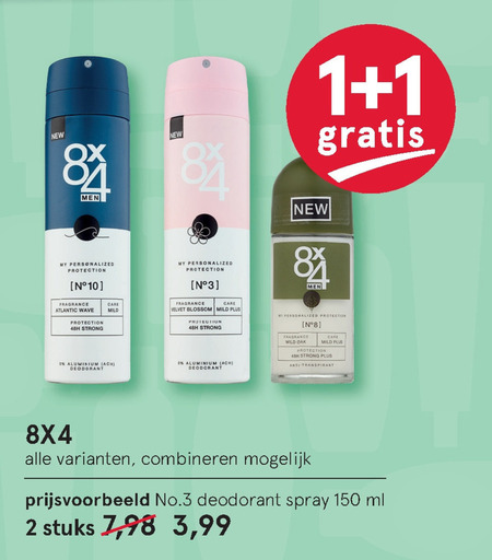 8x4 deodorant folder aanbieding bij Etos - details