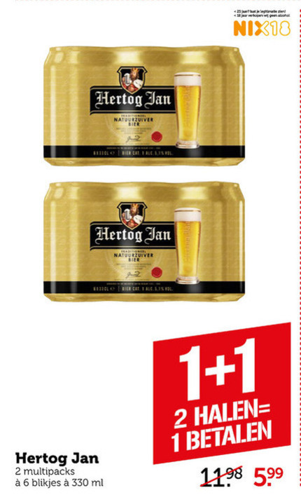 Hertog Jan blikje bier folder aanbieding bij Coop - details Hertog Jan blikje bier folder aanbieding bij Coop - details