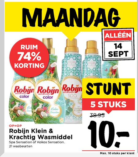 Robijn wasmiddel folder aanbieding bij Vomar - details