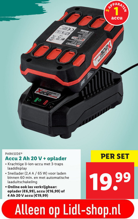 Parkside gereedschap accus folder aanbieding bij Lidl - details