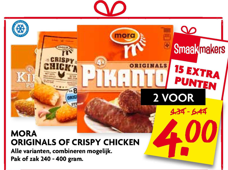 Mora snack, kipsnacks folder aanbieding bij Dekamarkt - details