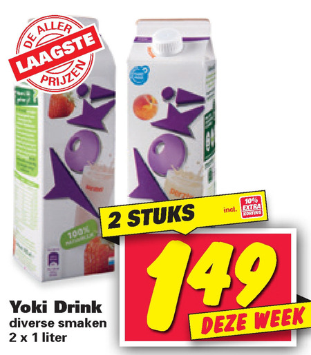 Mona Yoki Drink drinkyoghurt folder aanbieding bij Nettorama - details