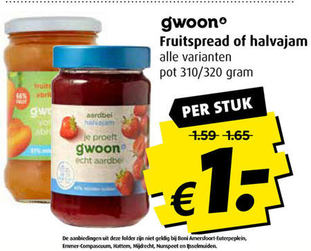 Gwoon jam folder aanbieding bij Boni - details