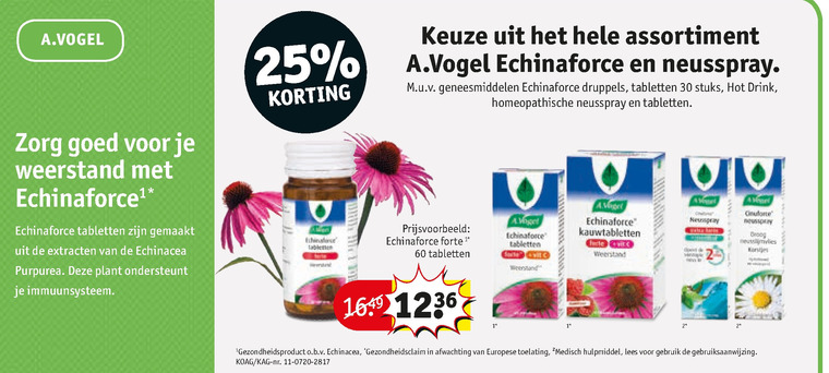 A Vogel voedingssupplement folder aanbieding bij Kruidvat - details