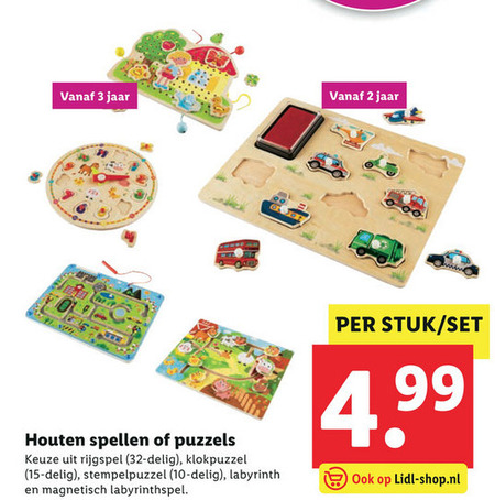 houten puzzel folder aanbieding bij Lidl - details