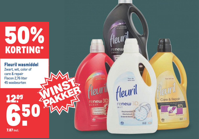 Fleuril wasmiddel folder aanbieding bij Makro - details