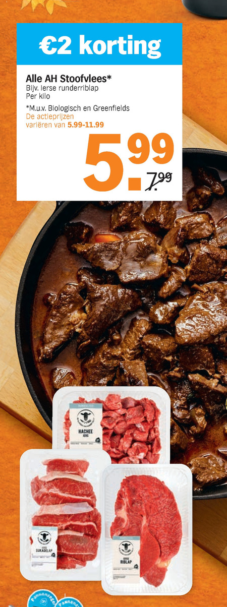 stoofvlees, hacheevlees folder aanbieding bij Albert Heijn - details