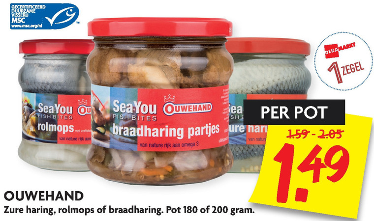 Ouwehand rolmops, haring folder aanbieding bij Dekamarkt - details