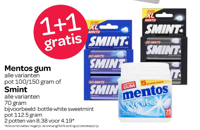 Smint kauwgom folder aanbieding bij Spar - details