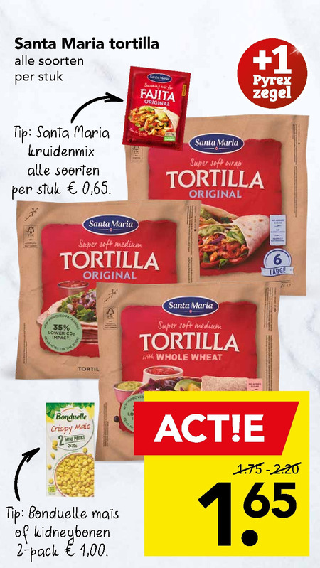 Santa Maria tortilla folder aanbieding bij Deen - details
