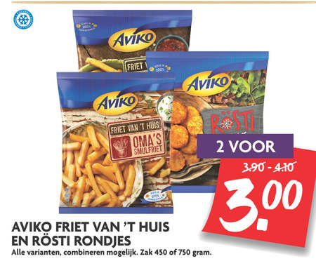 Aviko rosti, patat folder aanbieding bij Dekamarkt - details