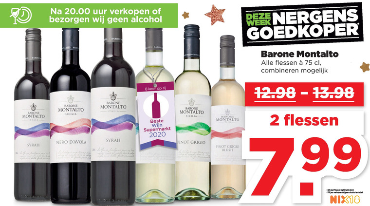 Barone Montalto witte wijn, rode wijn folder aanbieding bij Plus - details