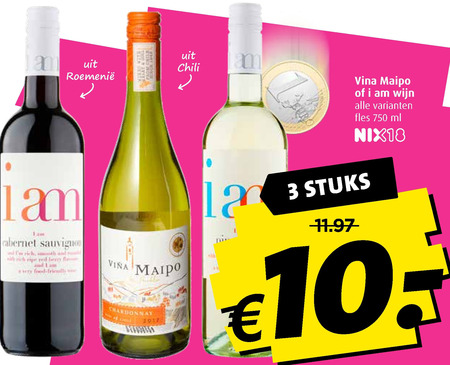 Vina Maipo witte wijn, rode wijn folder aanbieding bij Boni - details