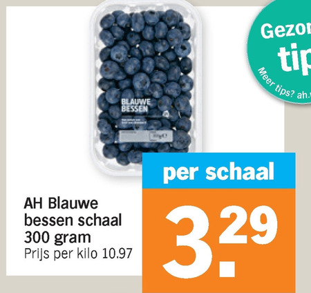 blauwe bessen folder aanbieding bij Albert Heijn - details
