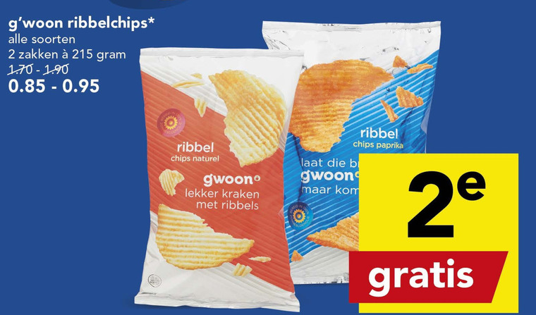 Gwoon chips folder aanbieding bij Deen - details
